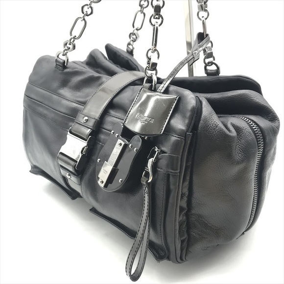 Loewe | Bags | Loewe Bag Sv Leather Tote Lola Hand Black Chain Patent ...